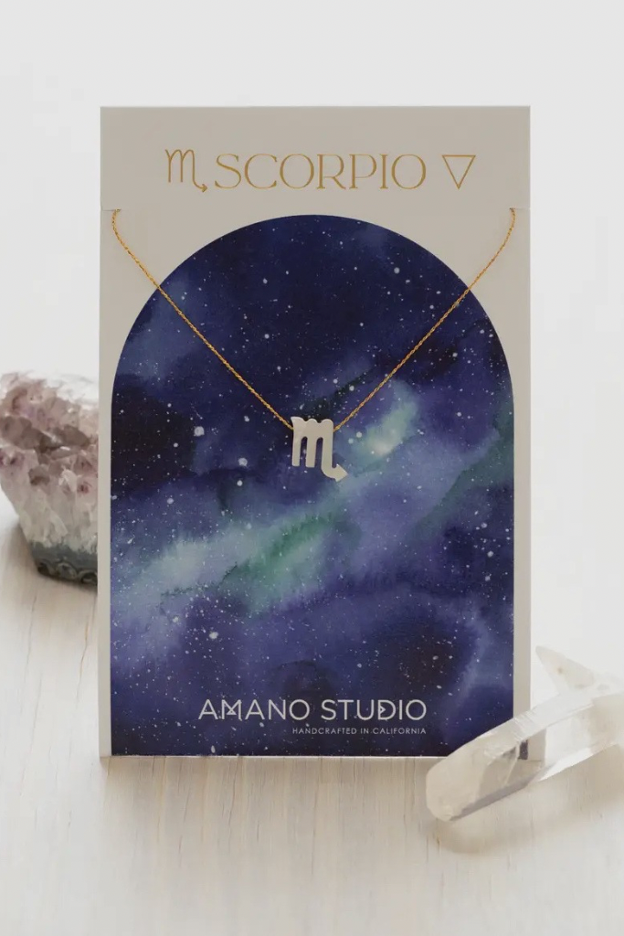Scorpio Mother of Pearl Necklace – Sister Signs