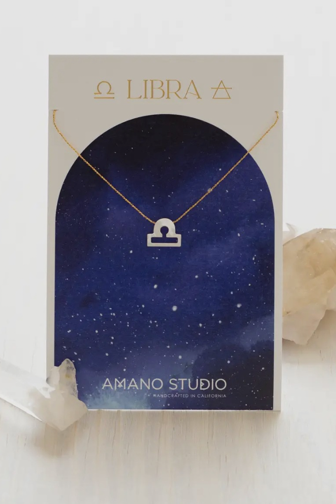 Libra Mother of Pearl Necklace – Sister Signs